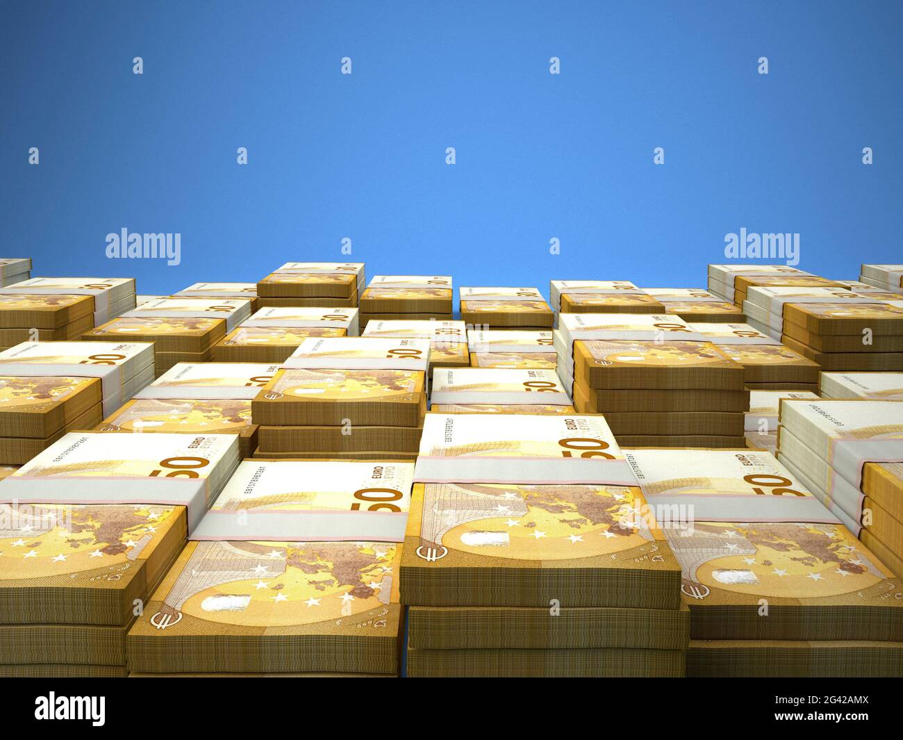 Money of European Union. European euro bills. EUR banknotes. 50 euro ...