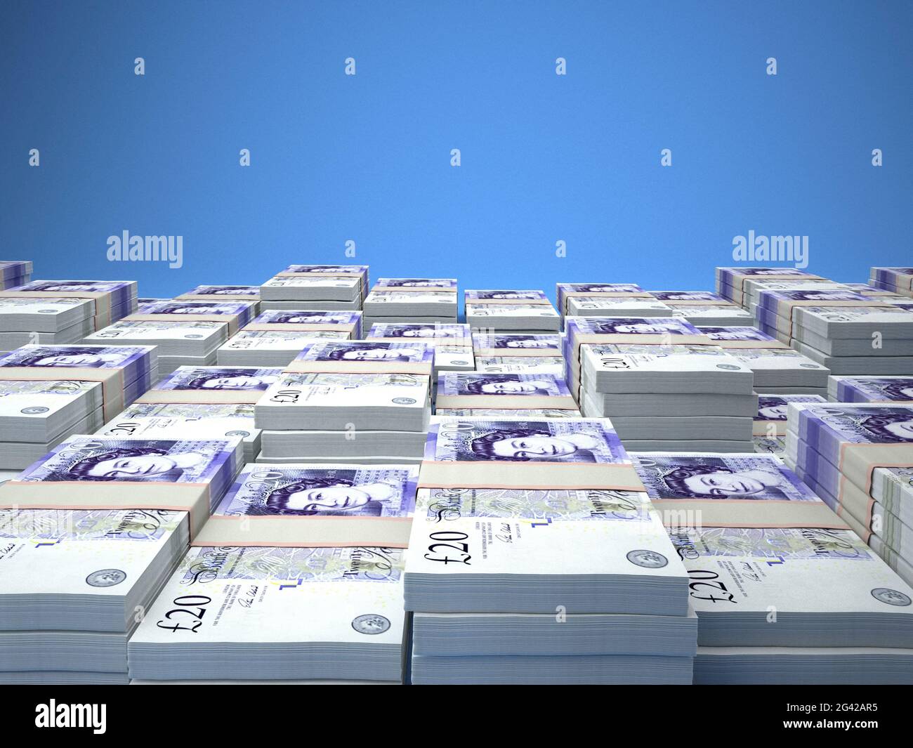 Money of United Kingdom. Pound sterling bills. GBP banknotes. 20 pounds ...