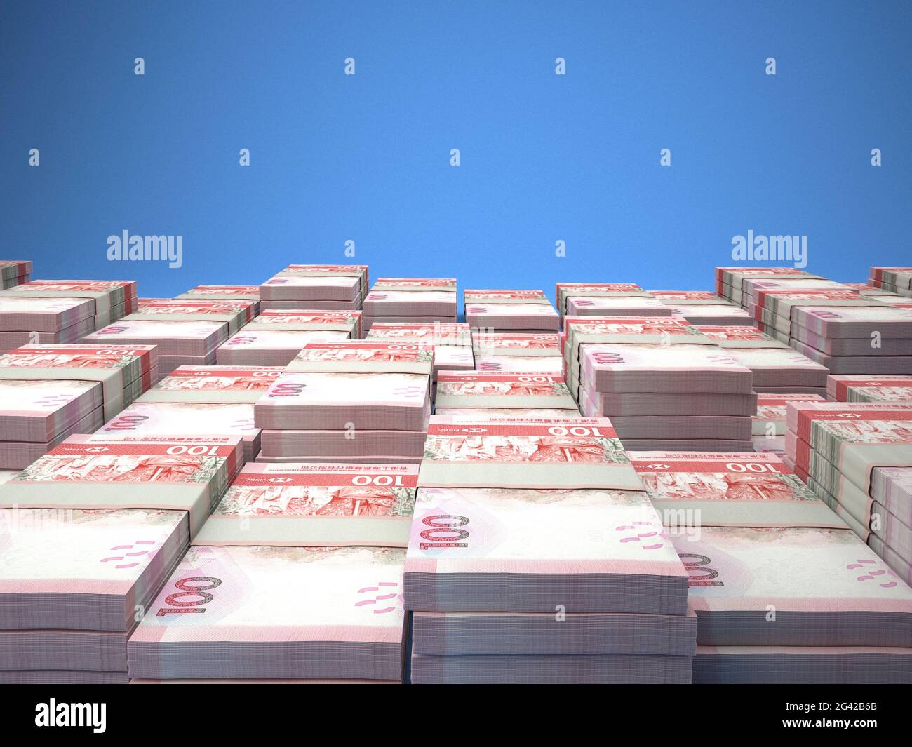 Money of Hong Kong. Hong Kong dollar bills. HKDHSBC banknotes. 100 ...