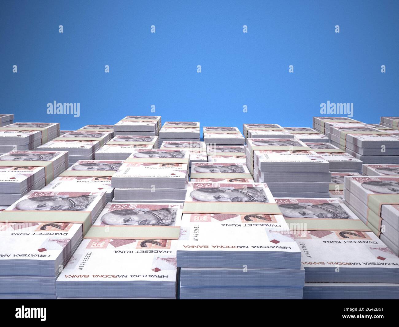 Money of Croatia. Croatian kuna bills. HRK banknotes. 20 euro. Business ...