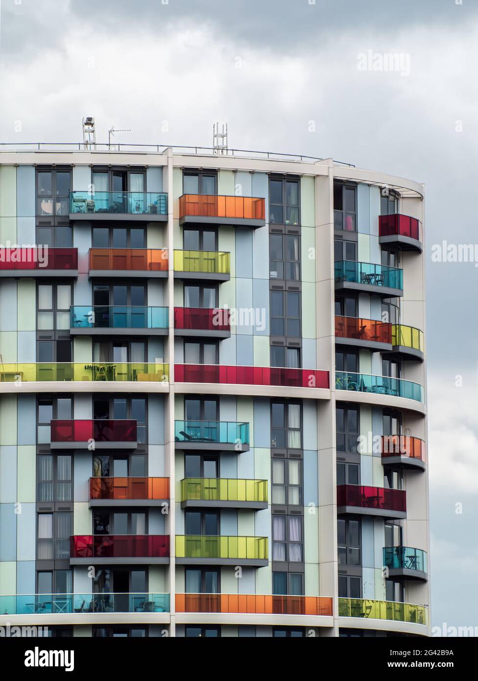 Brightly Coloured New Apartment Block in Stratford London Stock Photo ...