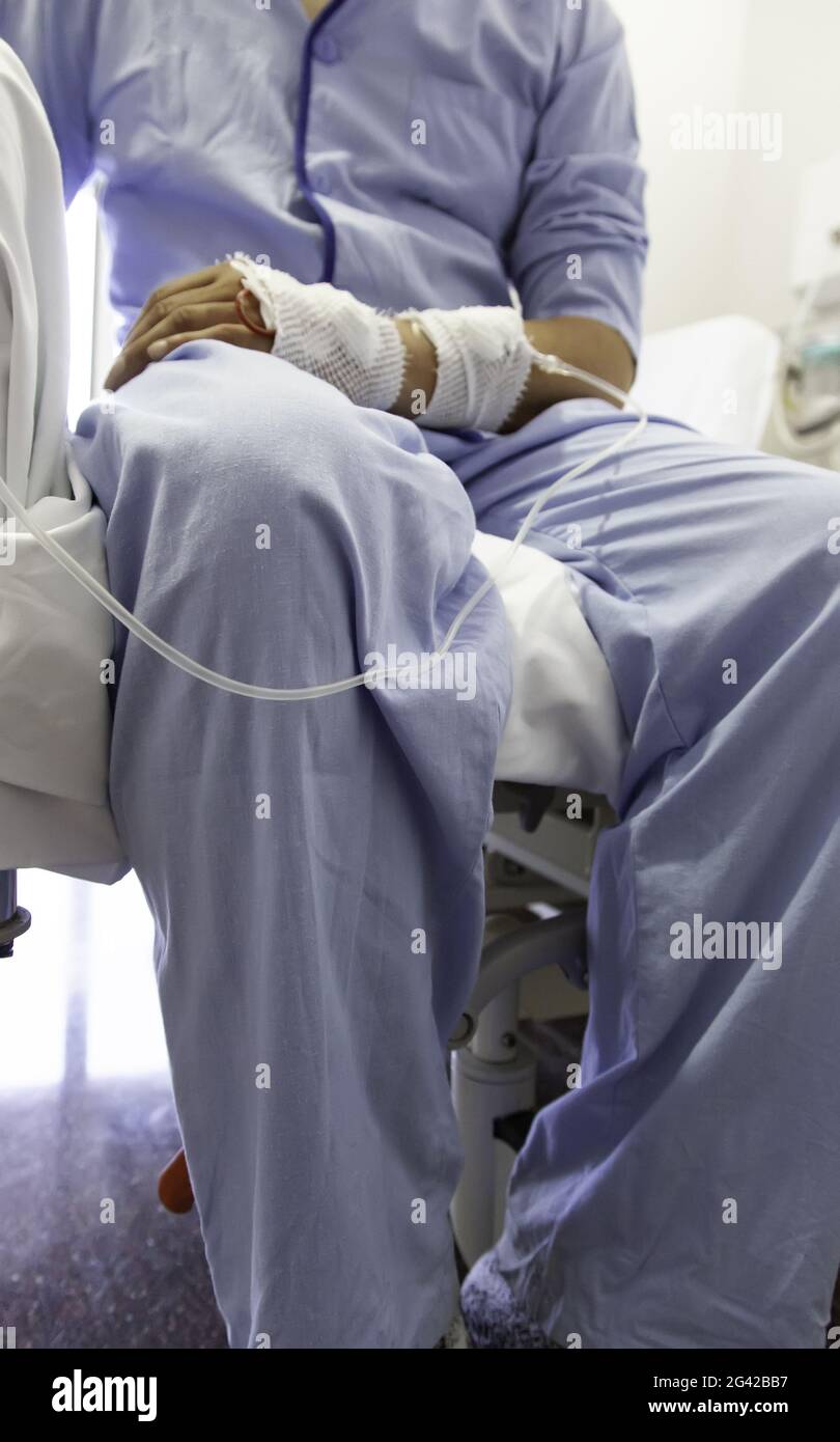 Intravenous route in hospital patient, viral infection, disease Stock ...