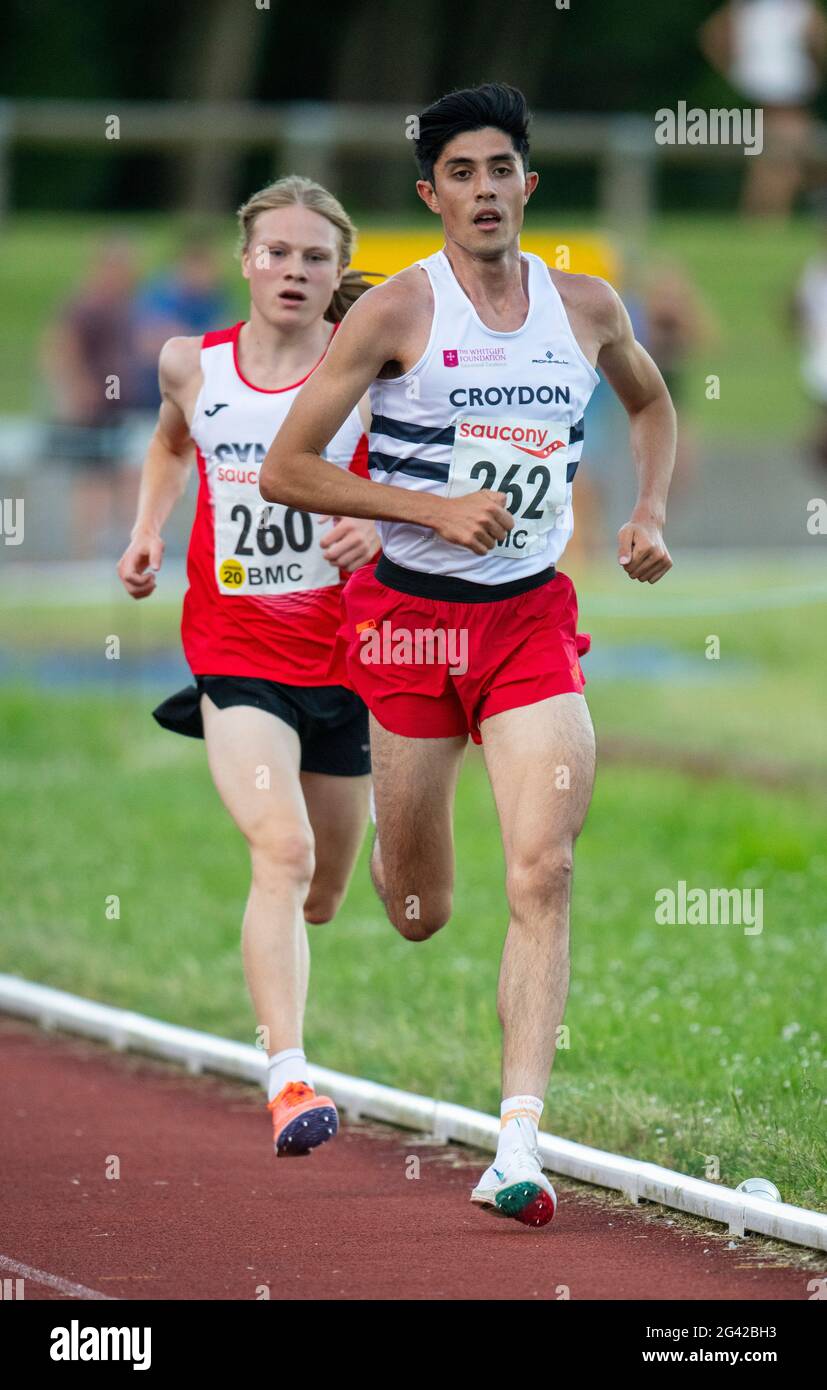WATFORD - ENGLAND 12 JUN 2021: Osian Perrin (260) and Dominic Nolan ...
