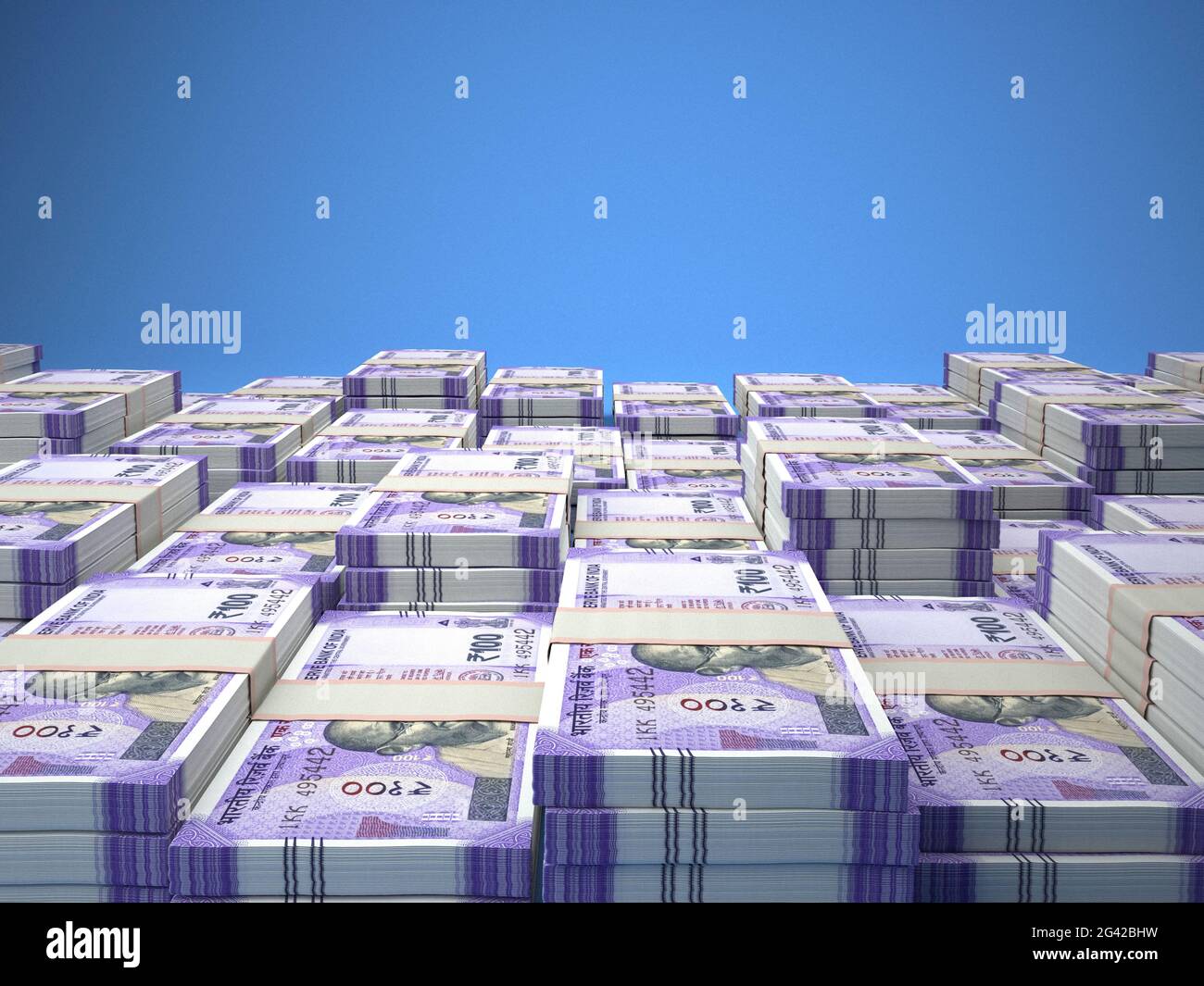 Money of India. Indian rupee bills. INR banknotes. 100 rupees. Business ...