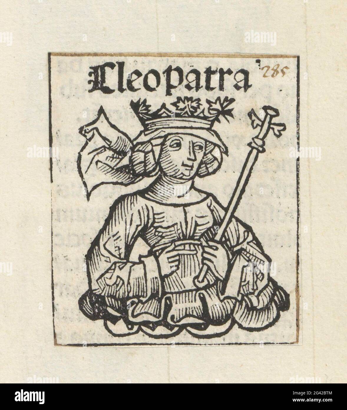 Queen Cleopatra VII; Cleopatra; Liber chronicarum. A flower celk in ...