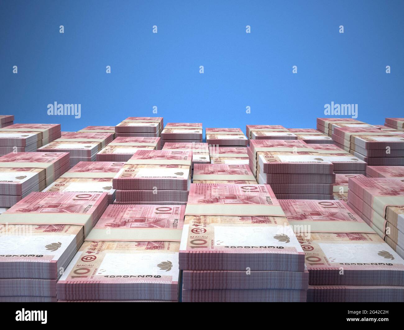 Money of Macao. Macanese pataca bills. MOP banknotes. 10 patacas ...