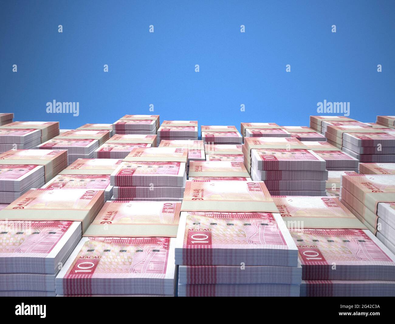 Money of Macao. Macanese pataca bills. MOP banknotes. 10 patacas ...