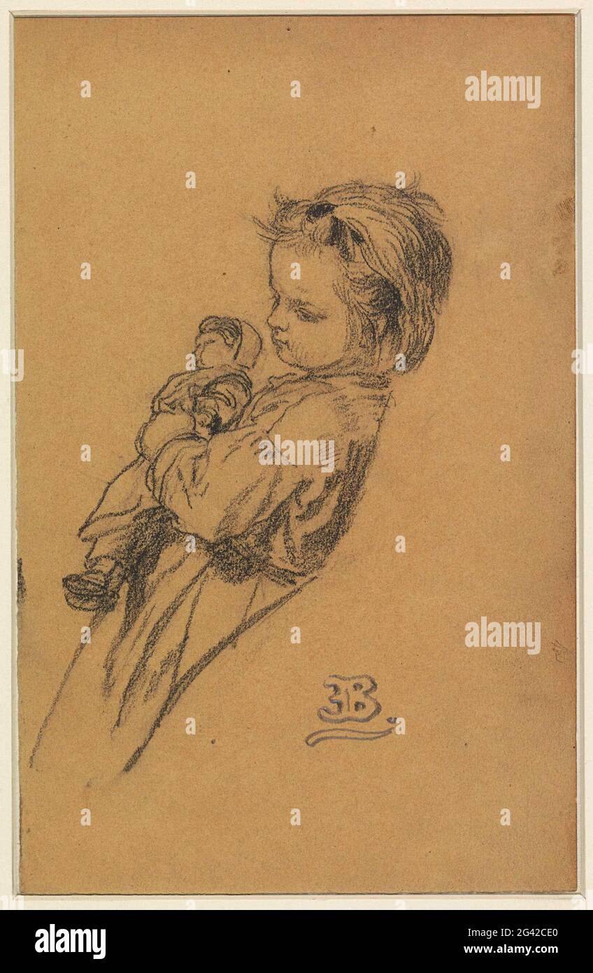 Portrait of Stéphania Maria Anna Isabella de Block-Loor, standing with ...