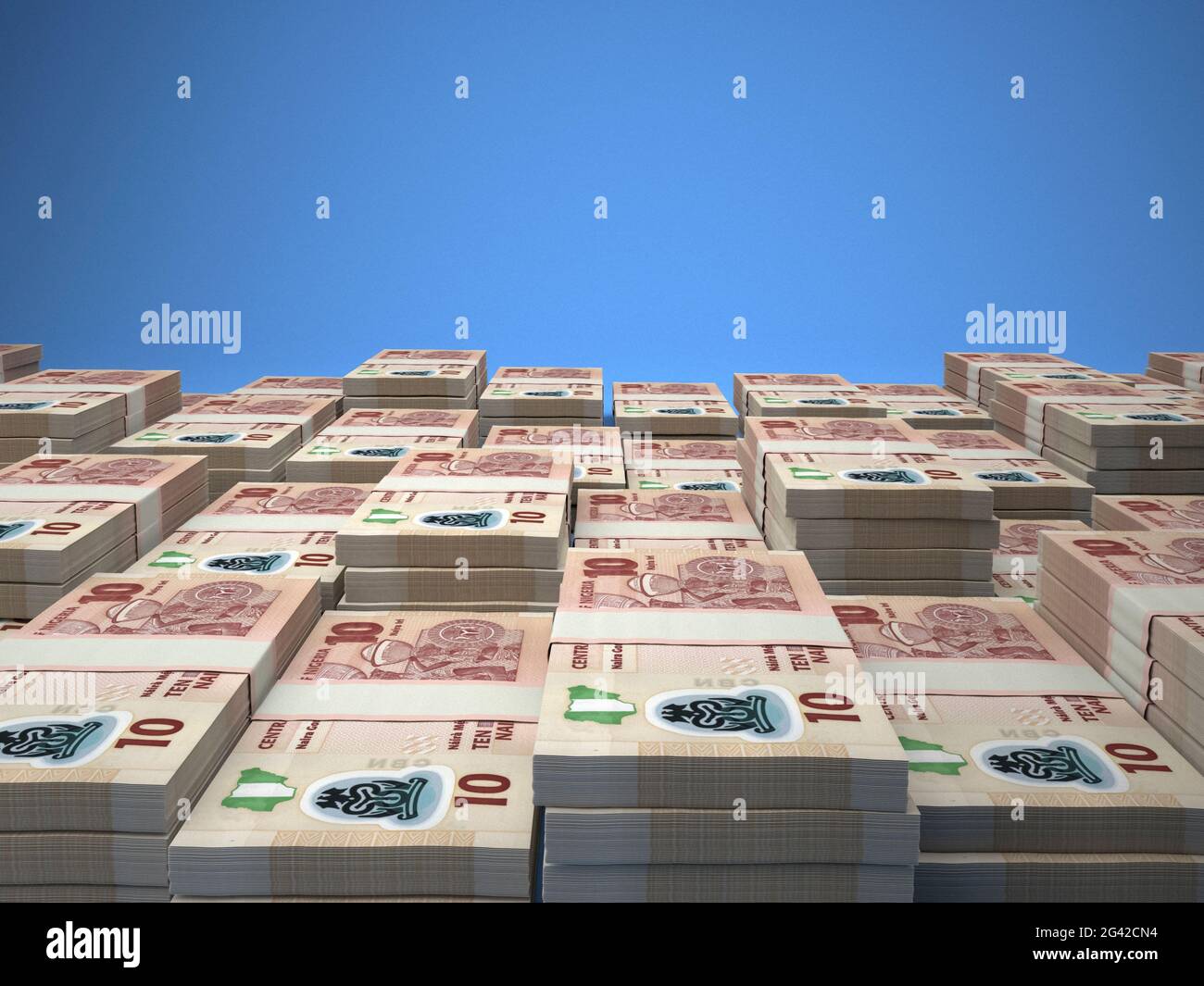Money of Nigeria. Nigerian naira bills. NGN banknotes. 10 polymer ...