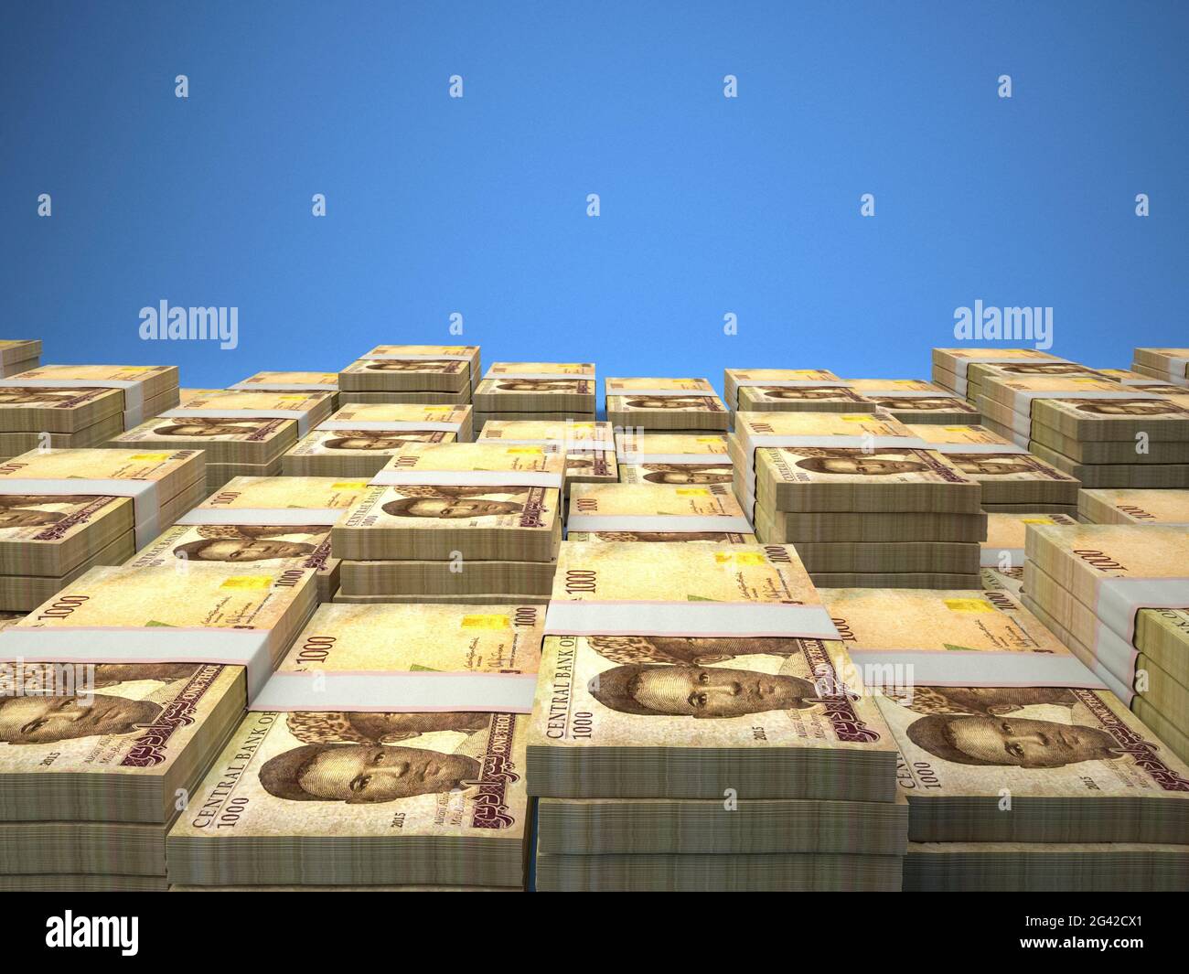 Money of Nigeria. Nigerian naira bills. NGN banknotes. 1000 polymer ...