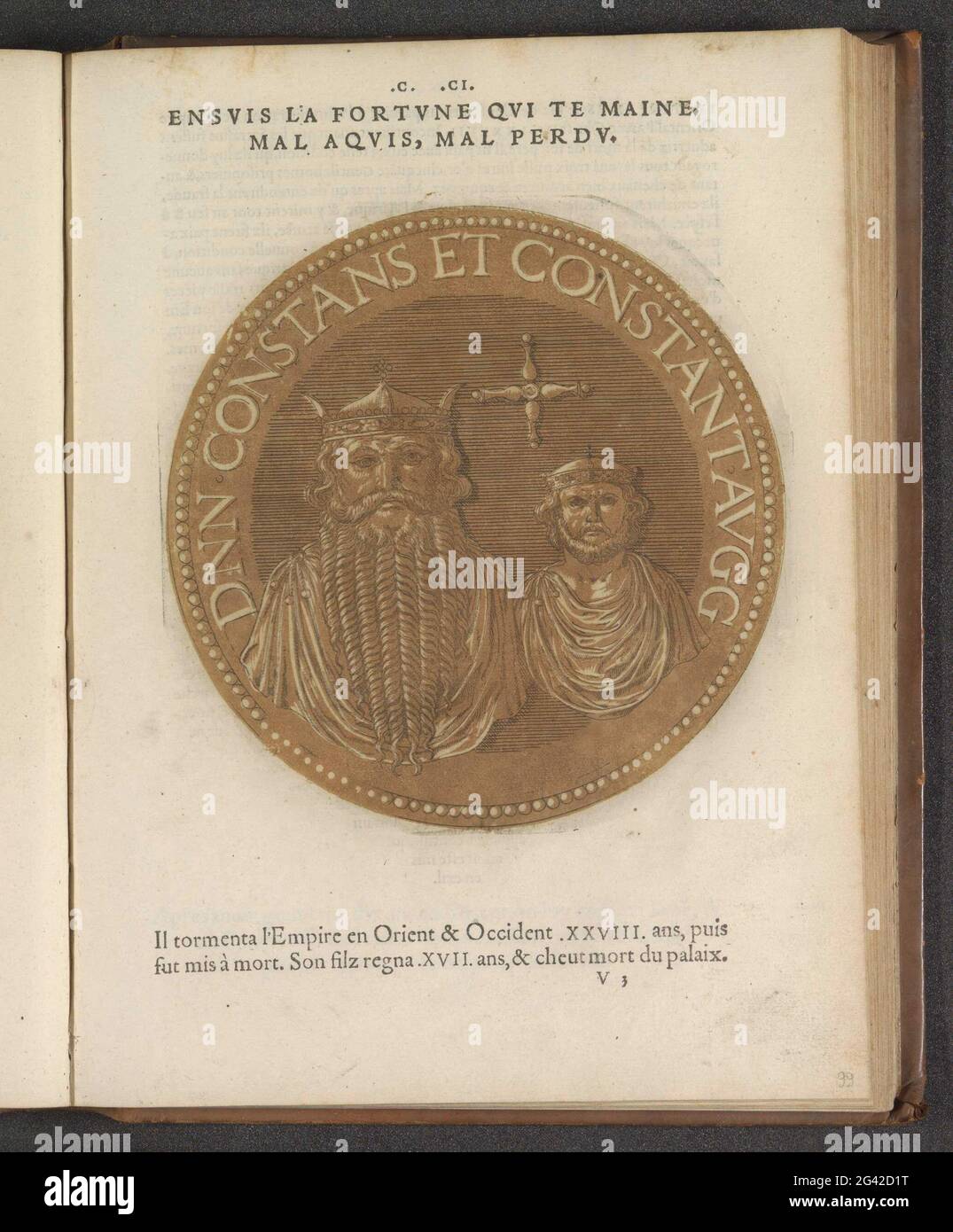 Portraits of Emperor Constantine III and his son Constans II; Les ...