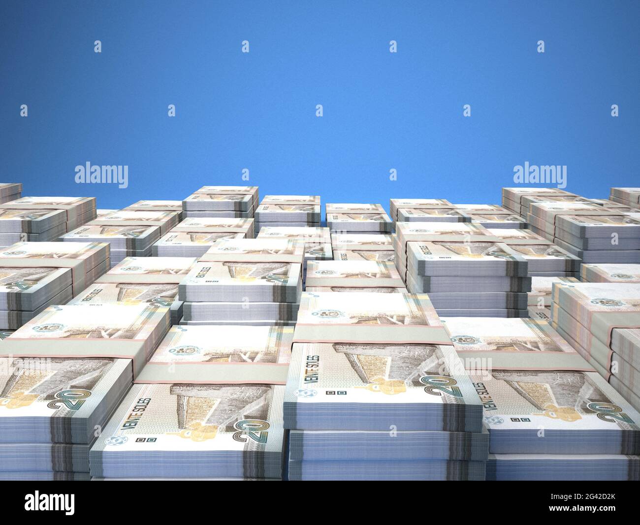 Money of Peru. Peruvian sol bills. PEN banknotes. 20 soles. Business ...