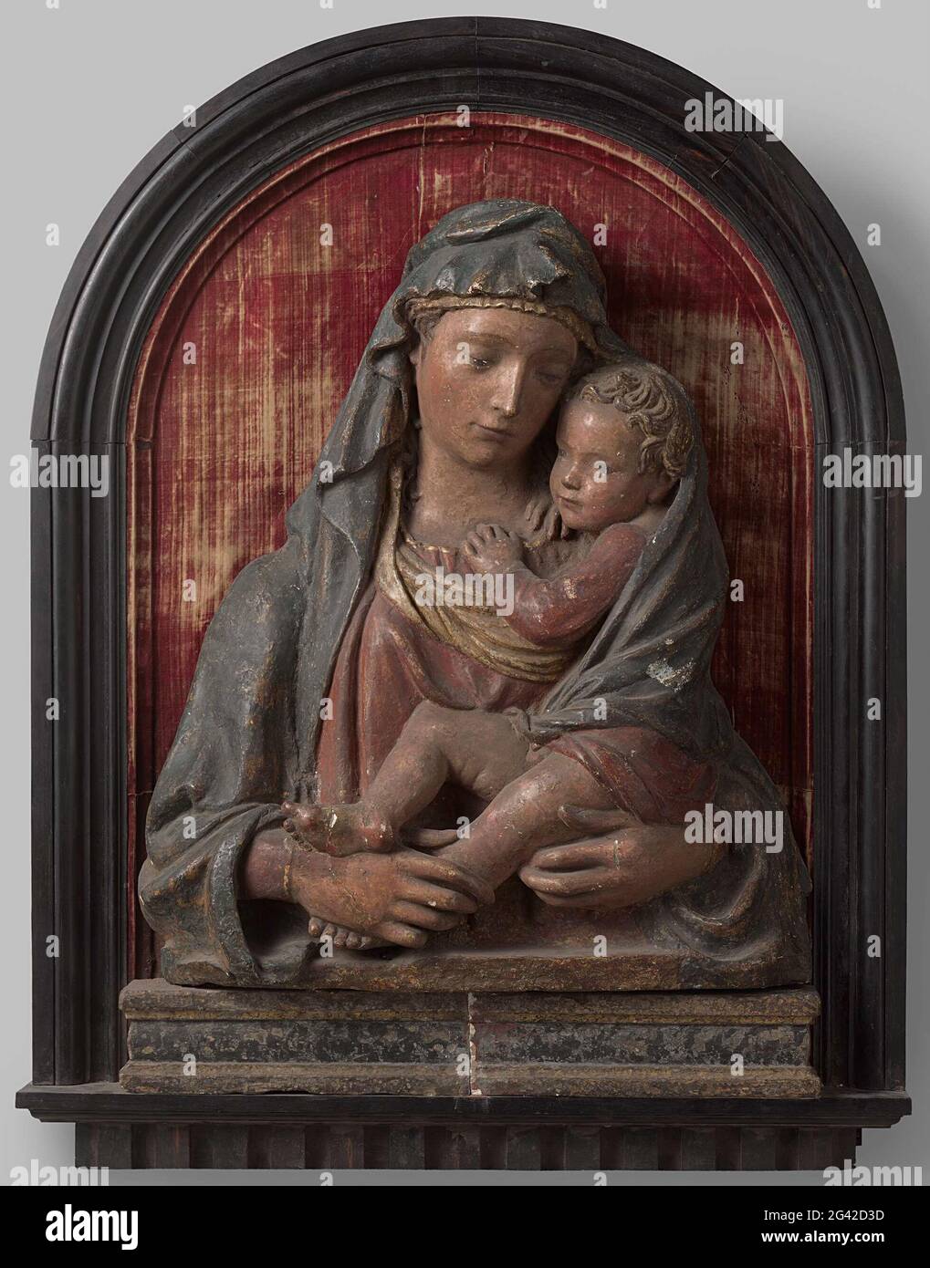 Maria with child. Maria with child on her left arm, half as half, in ...