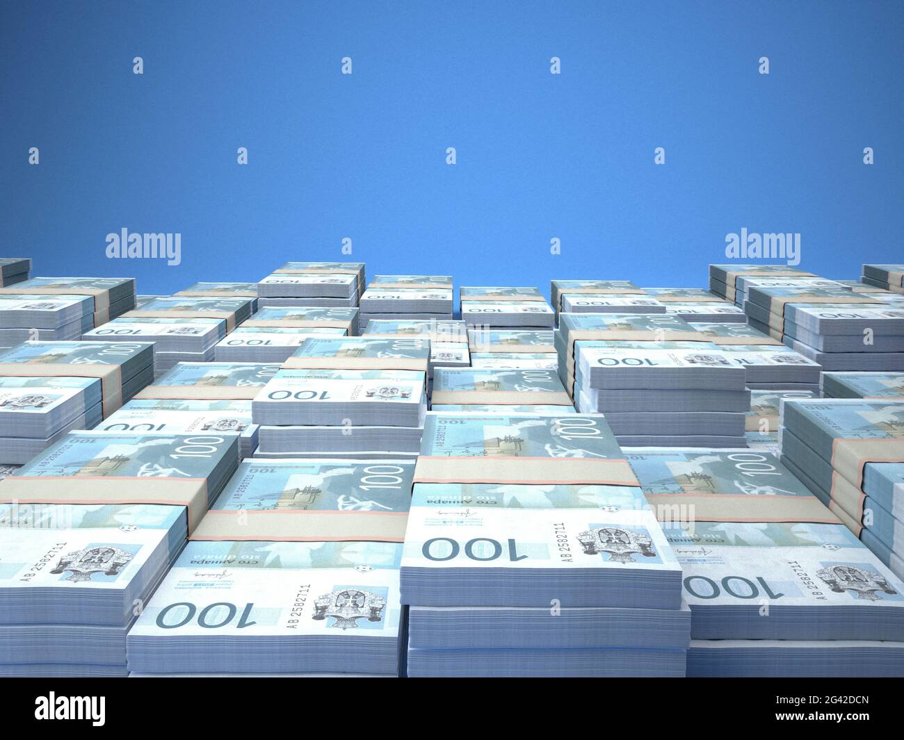 Money of Serbia. Serbian dinar bills. RSD banknotes. 100 dinari ...