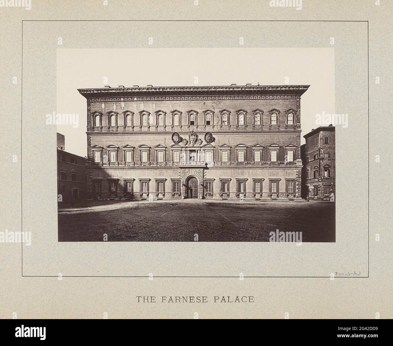 Exterior of Palazzo Farnese in Rome; The farnese palace. Part of photo ...