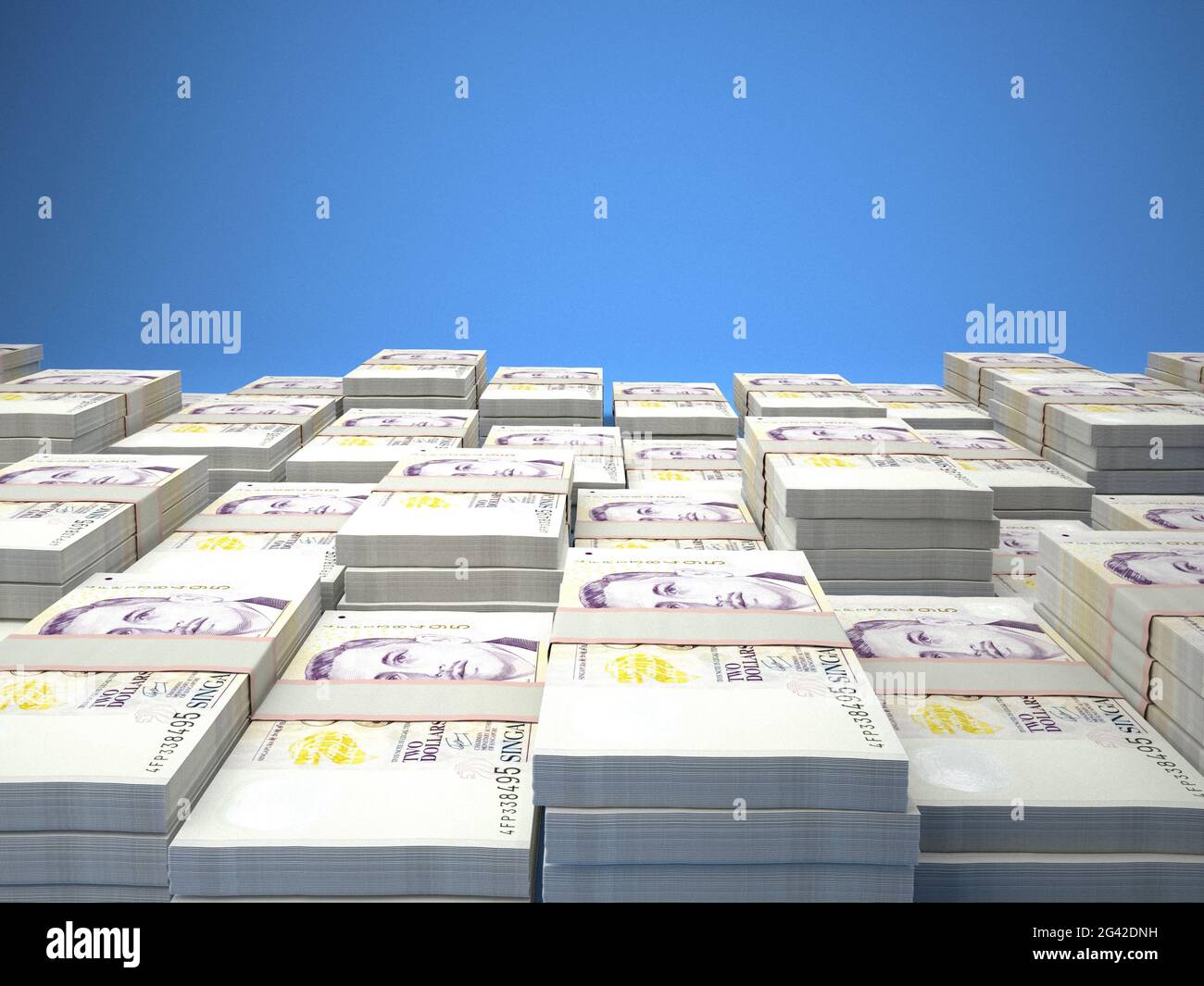 Money of Singapore. Singapore dollar bills. SGD banknotes. 2 dollars ...