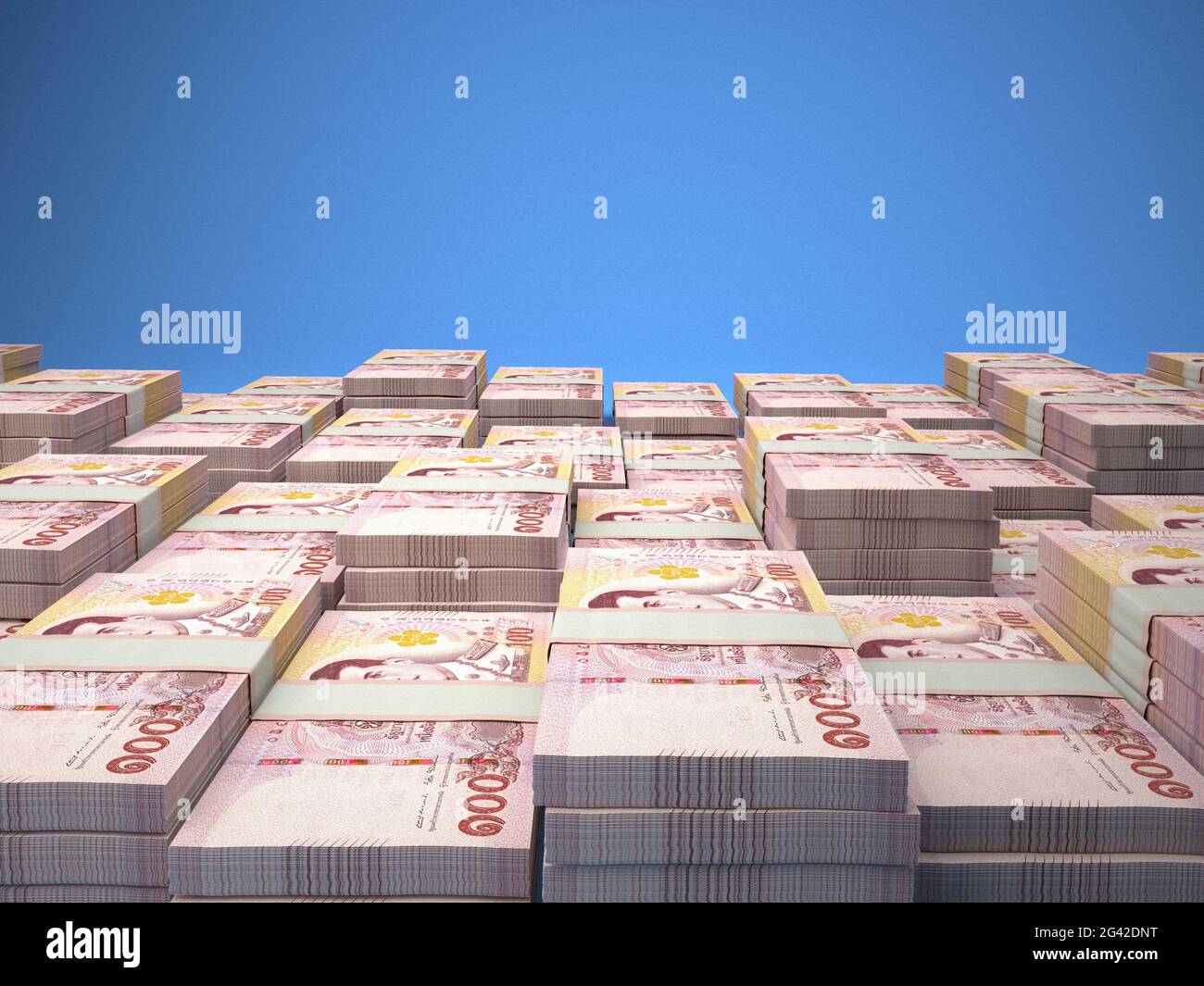 Money of Thailand. Thai baht bills. THB banknotes. 100 bahts. Business ...