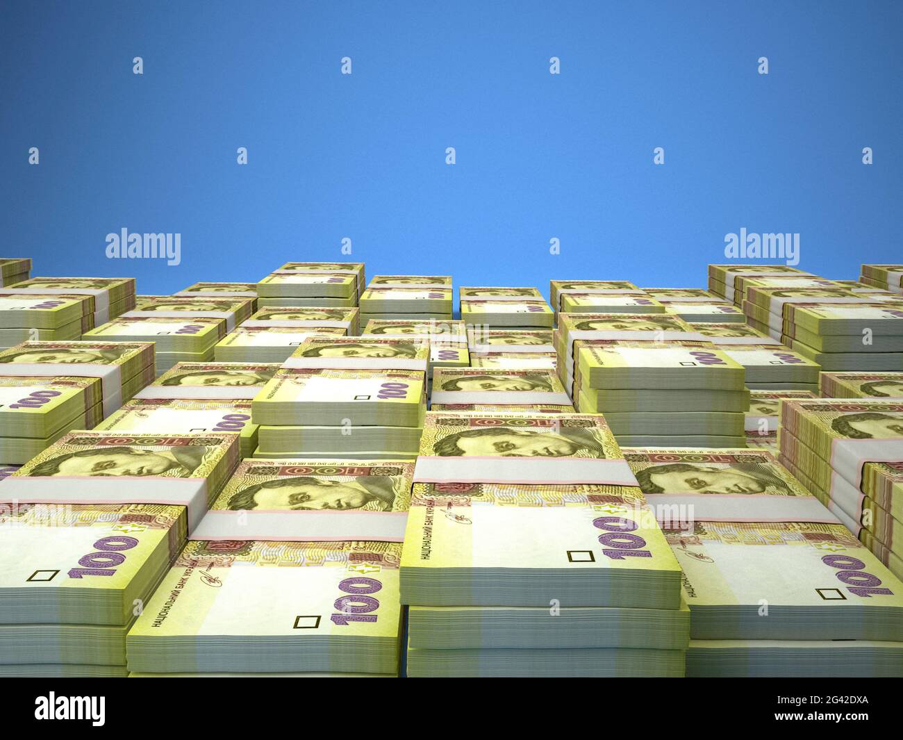 Money of Ukraine. Ukrainian hryvnia bills. UAH banknotes. 100 hryvni ...