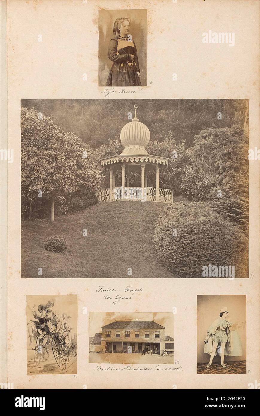 View of the pagoda in the garden of the Villa Pallavicini in Pegli ...