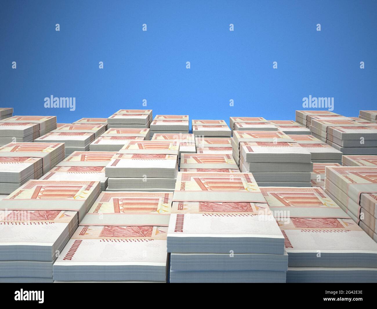 Money of Zimbabwe. Zimbabwean dollar bills. ZWL banknotes. 20 trillions ...