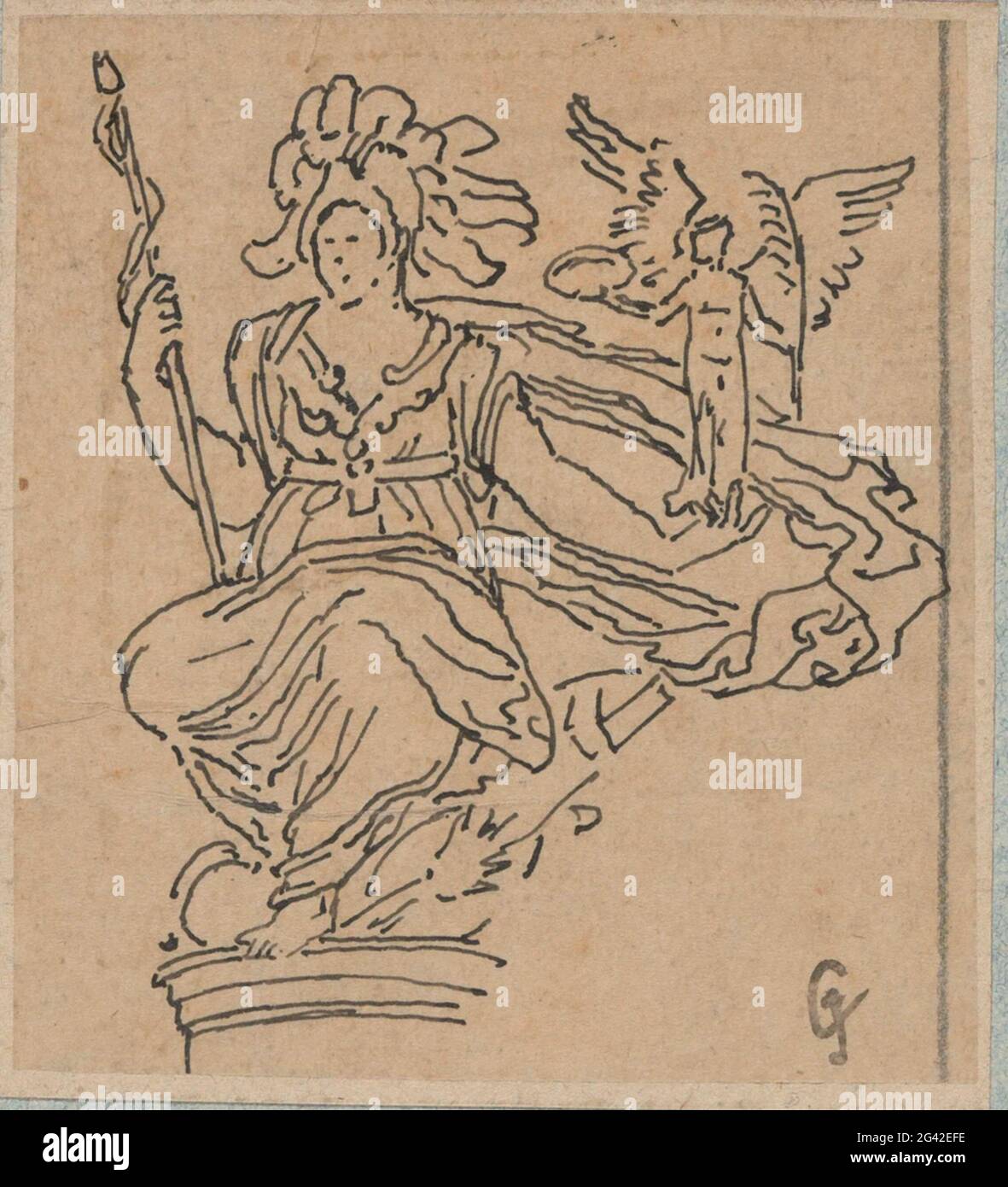 Minerva with figure of Nike Stock Photo - Alamy