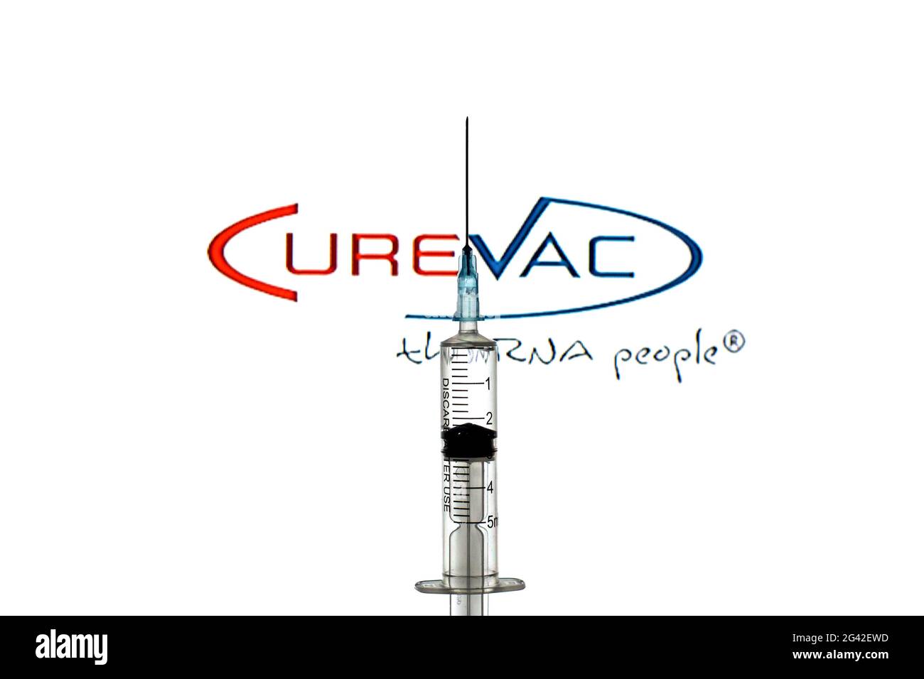 Spain. 18th June, 2021. In this photo illustration a medical syringe ...