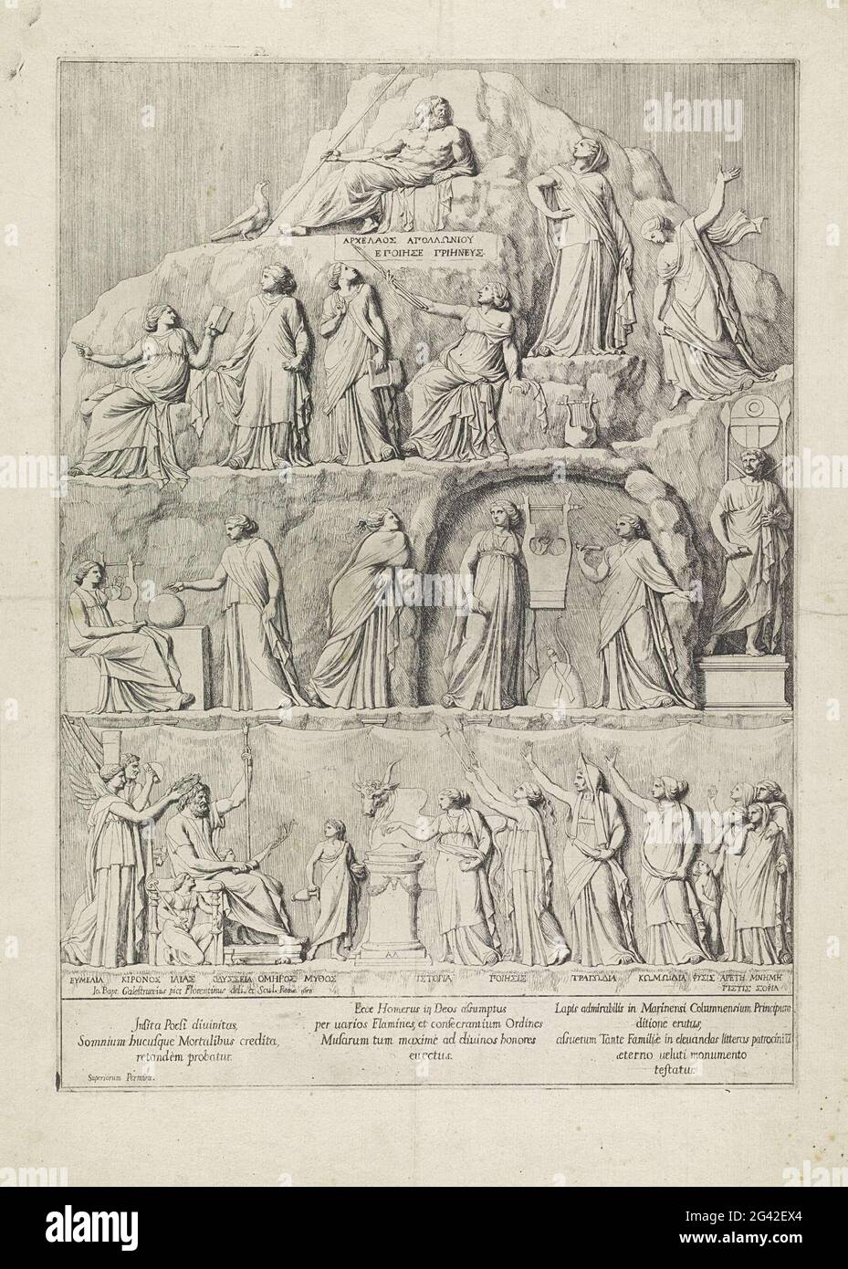 The apotheosis of Homer. An antique relief in the Palazzo Colonna in ...