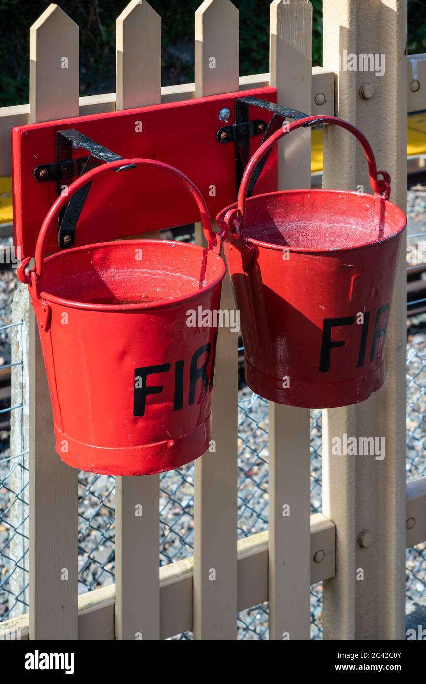 Railway station fire buckets hi-res stock photography and images - Alamy