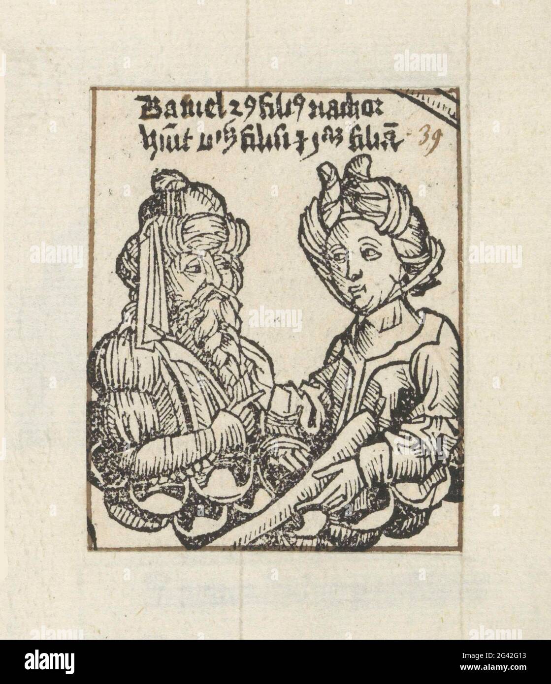 Betuel and his wife; Batuel 2us Fili [US] Nachor (...); Liber ...