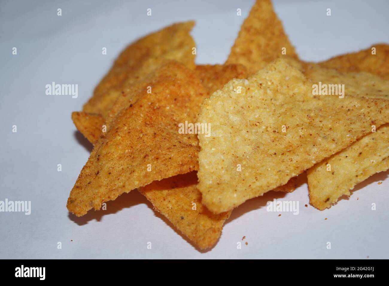 A group of Doritos chips on white background Stock Photo - Alamy