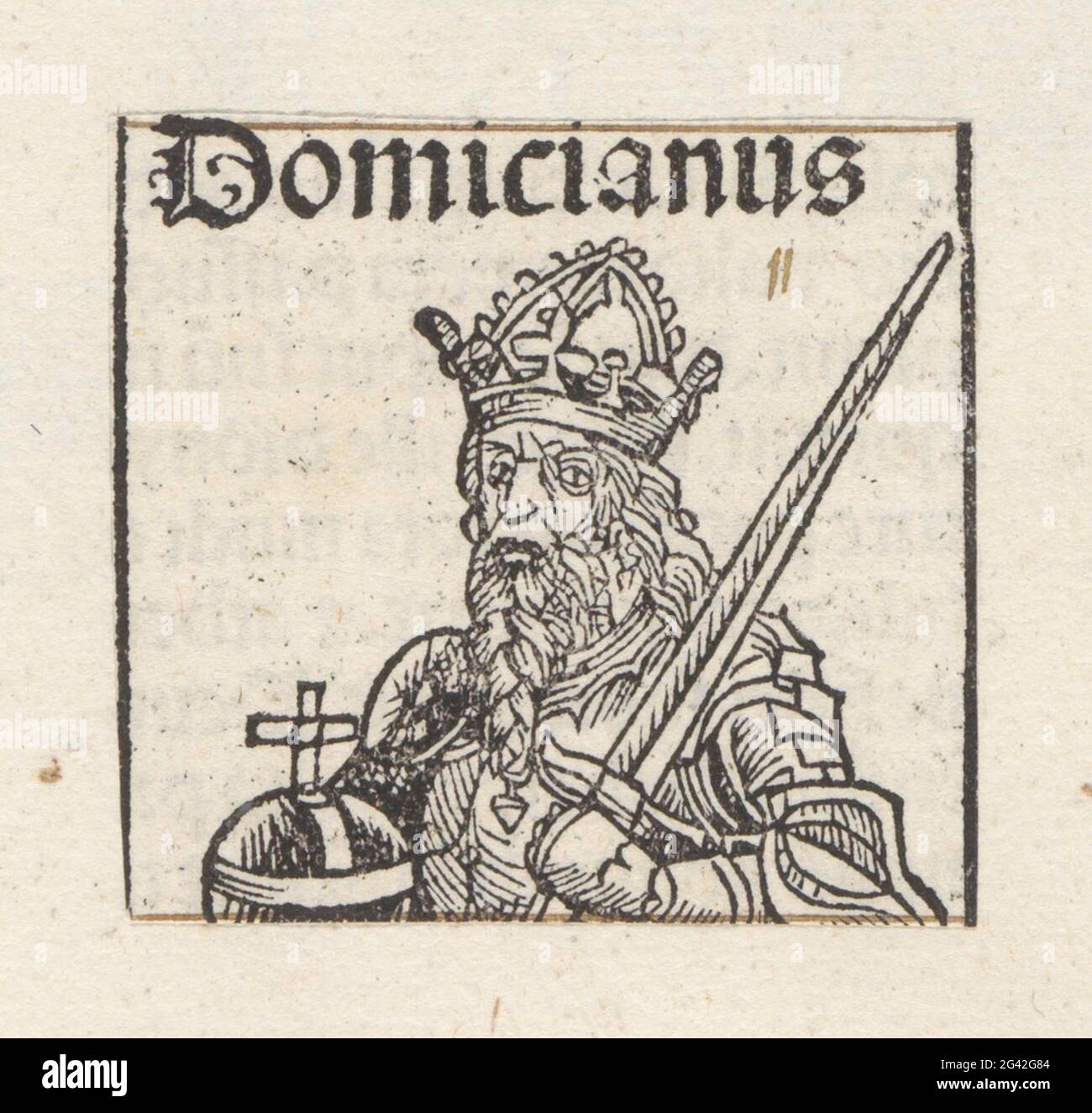 Emperor Titus Flavius Domitianus; Domician; Liber chronicarum. Half a ...