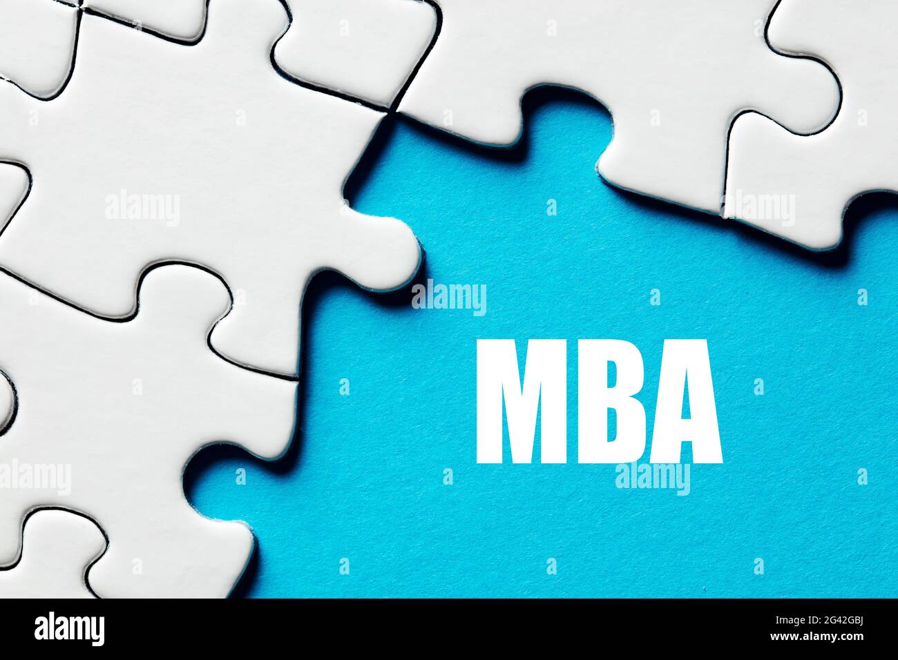 MBA master of business administration word surrounded by puzzle pieces ...