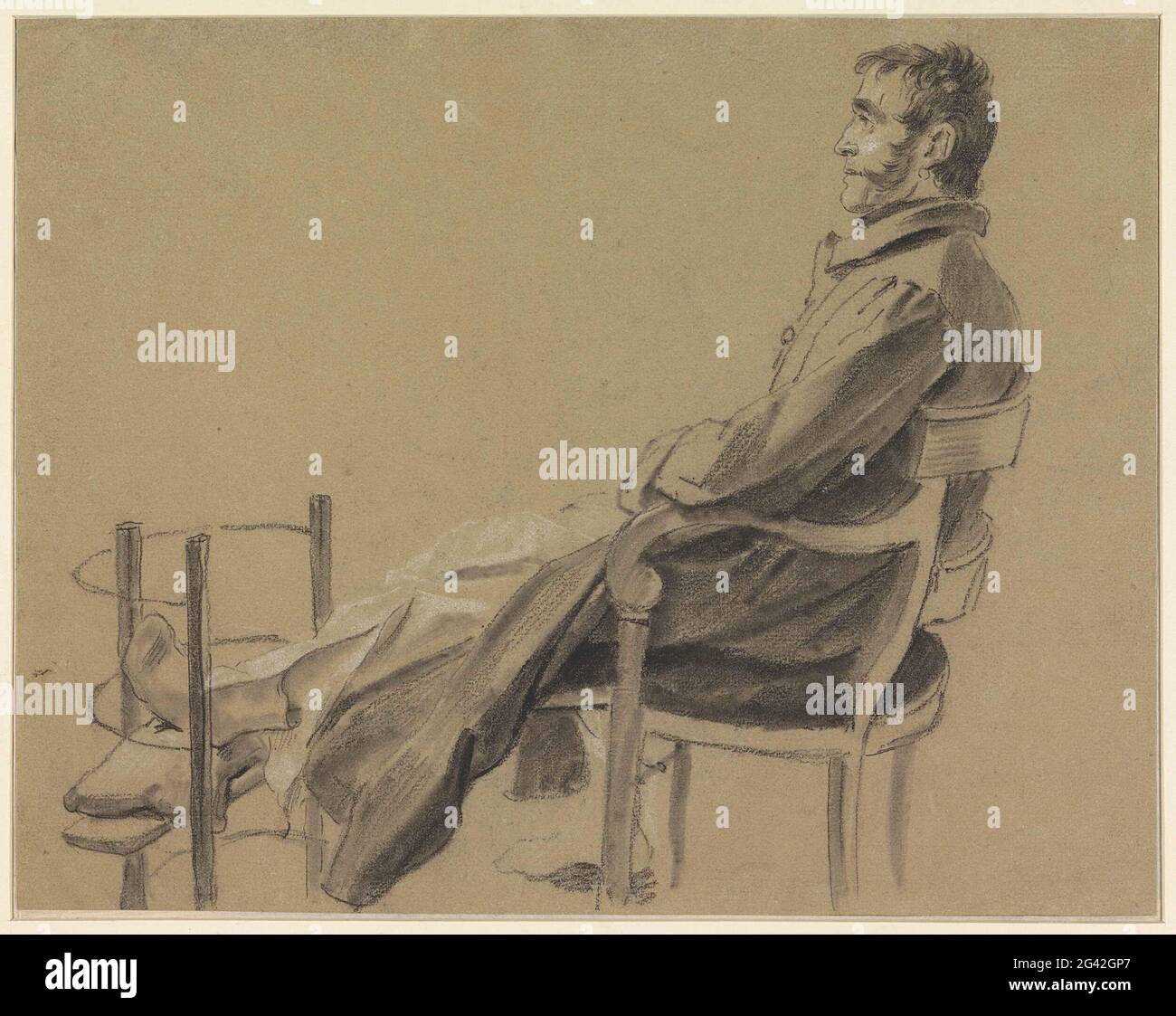 Wounded soldier, sitting in a chair Stock Photo - Alamy