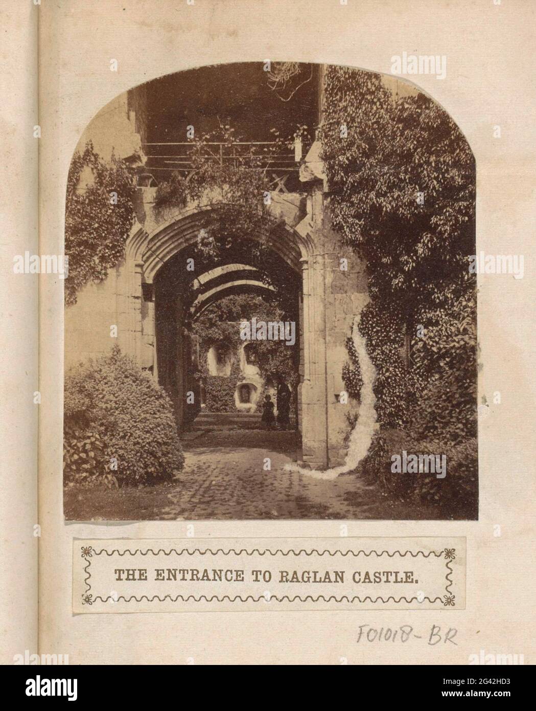 Overgrown entrance to the castle of Raglan; The entrance to Raglan ...