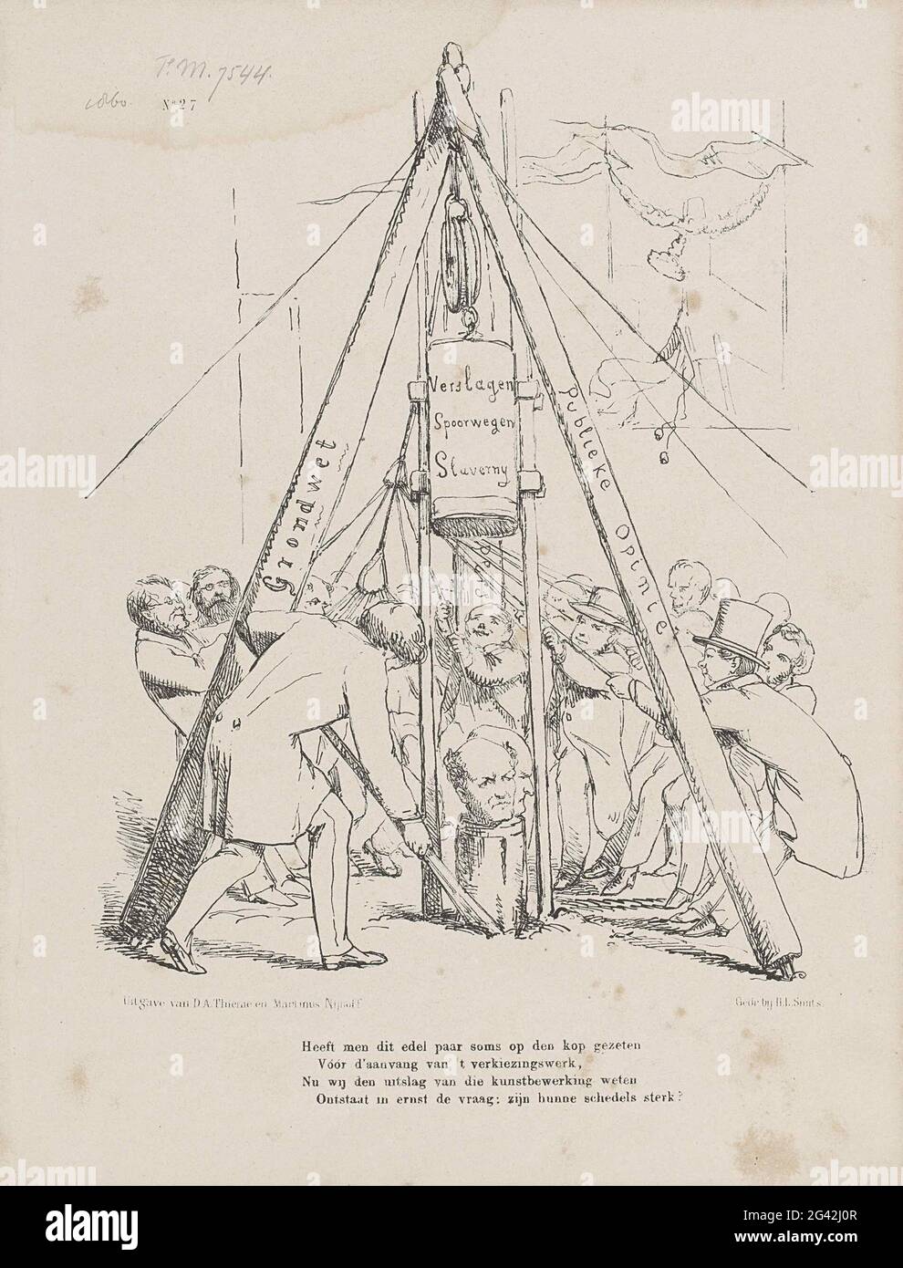 Cartoon on the Ruchussen and Hall Ministers, 1860. Cartoon on ministers ...