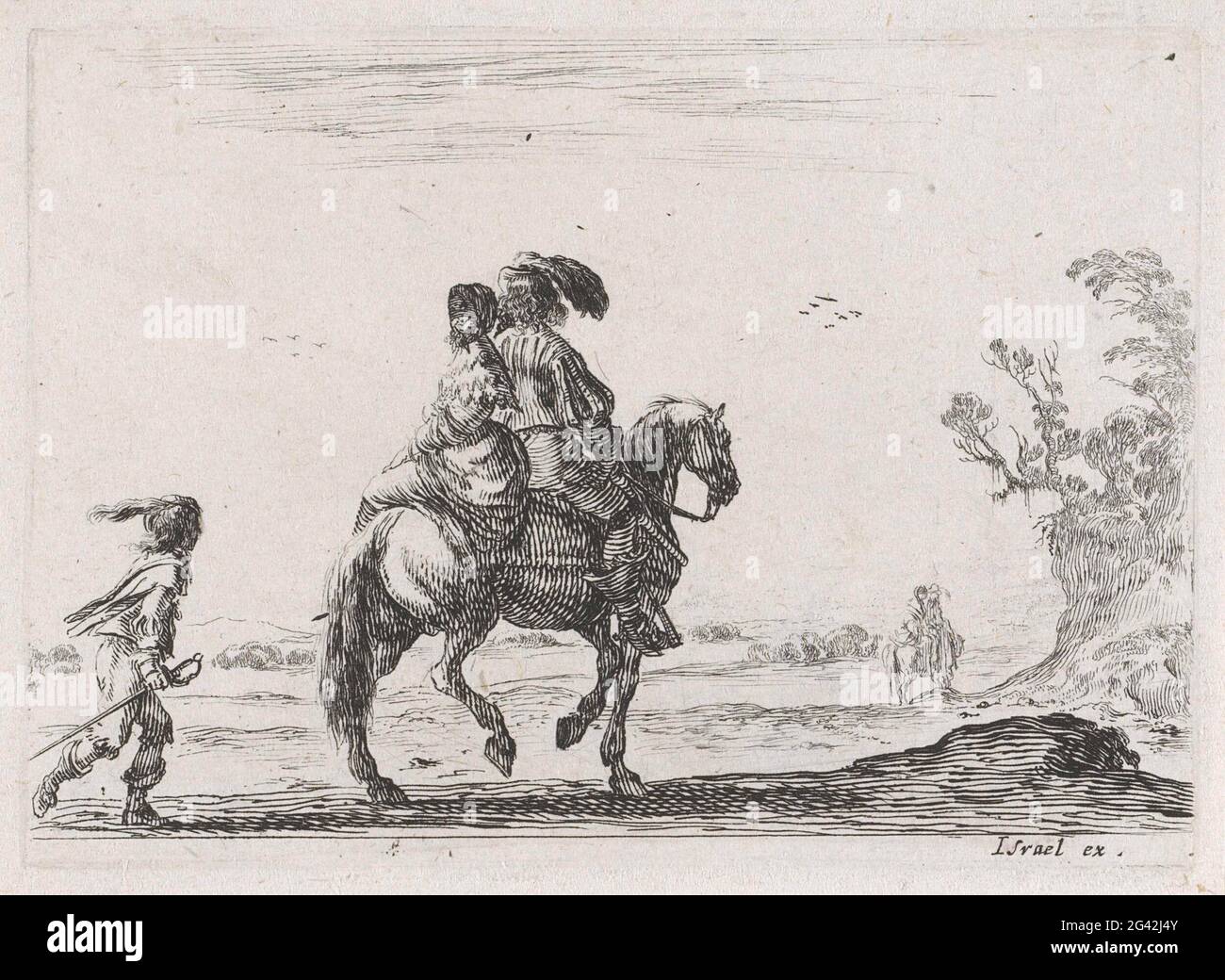 Rider with a woman behind; Various performances and figures; Agreeable ...