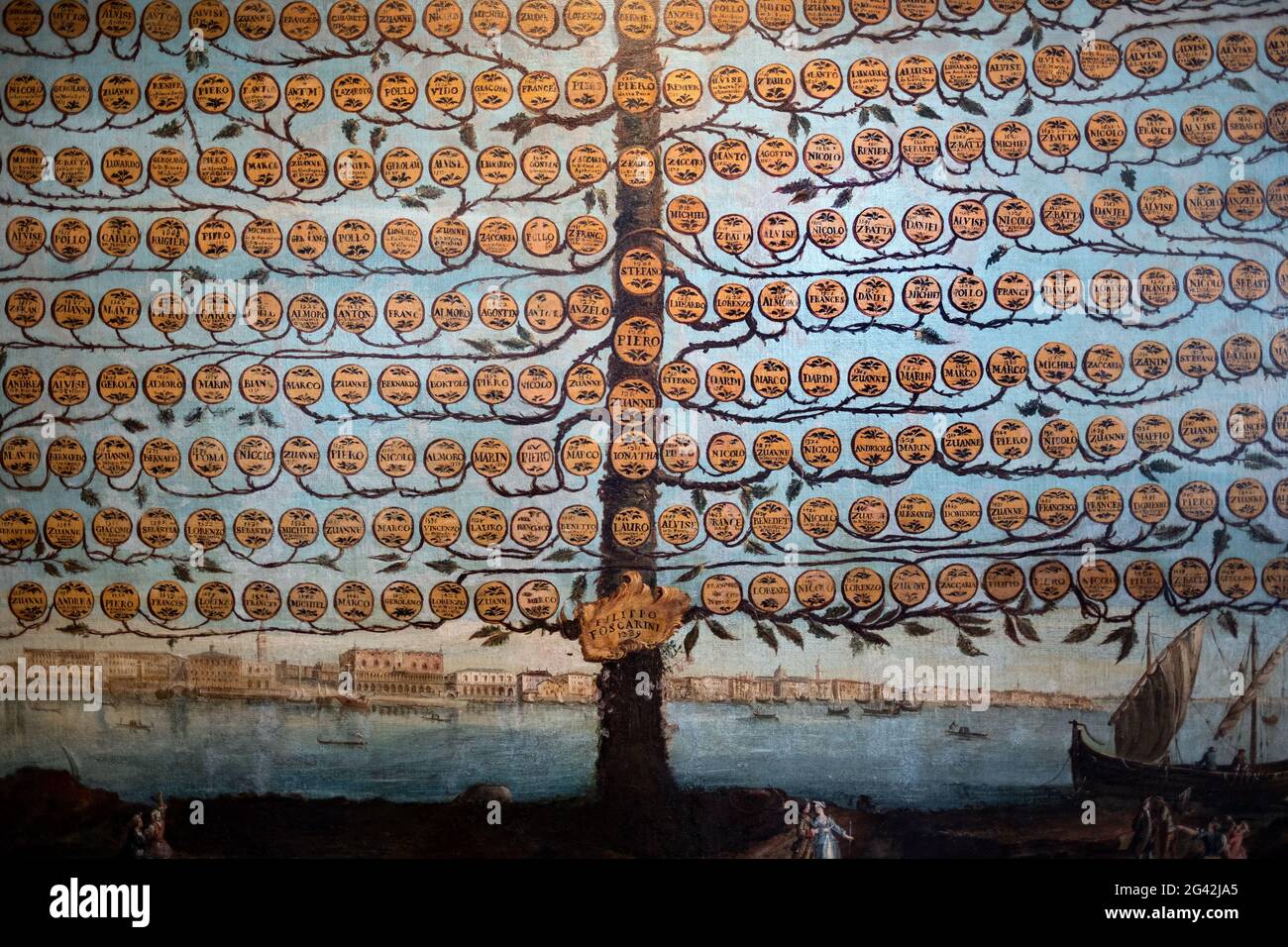 Painting from the family tree of the Dogaten Foscari in the Doge's ...