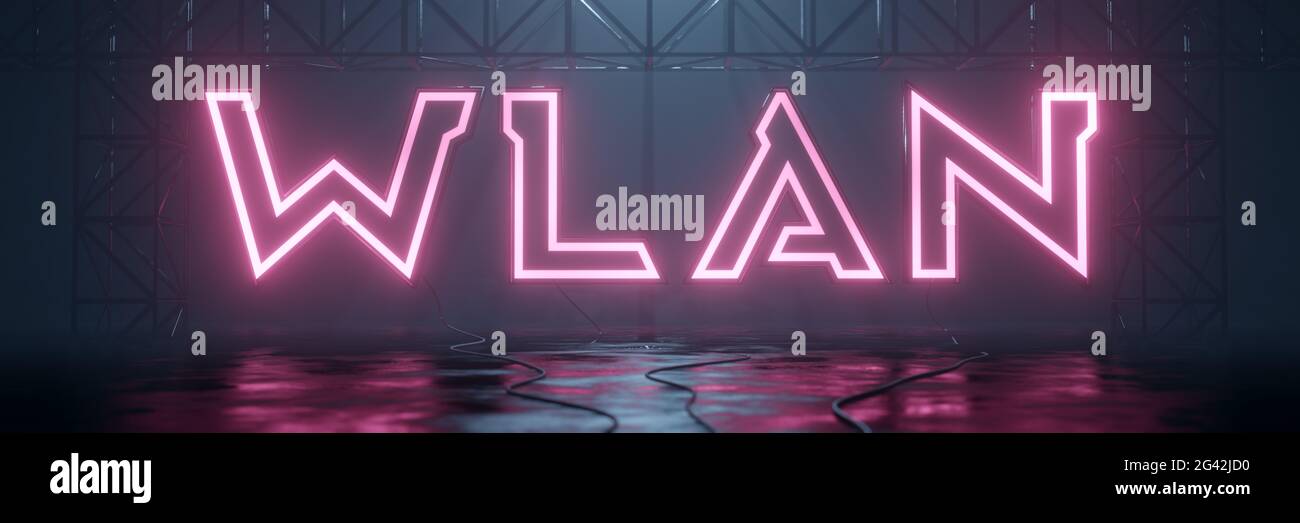 Glowing neon tube sign 5G Stock Photo - Alamy