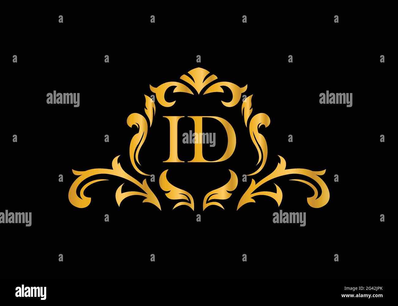 Luxury Alphabet letters ID. Golden Floral alphabet . Monogram initials ...
