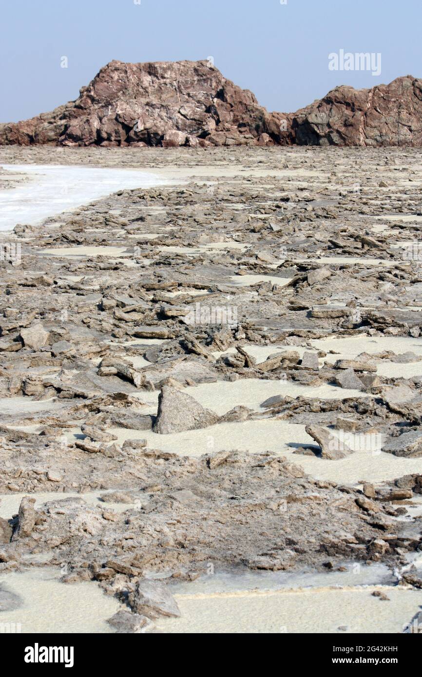 Ethiopia; Afar region; Danakil Desert; Danakil Depression; salty soils ...