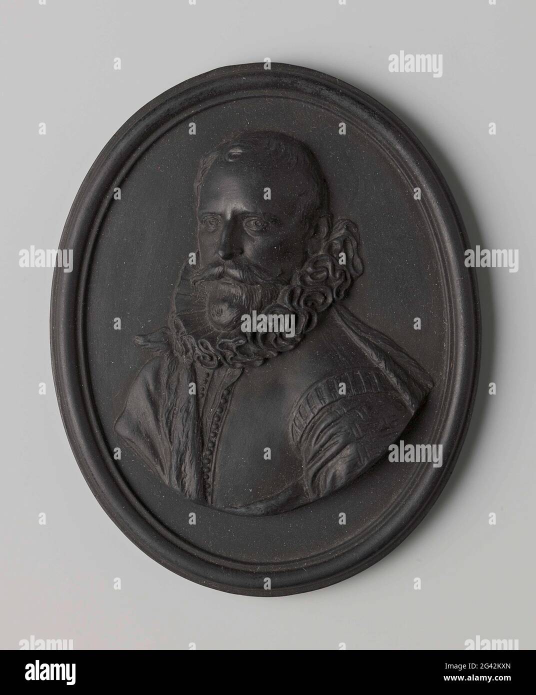 Plaque with portrait of rombout. Black stoneware oval plaque (Black ...