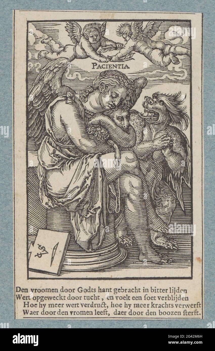 Patience (patientia); Pacientia. Winged woman as a personification of ...