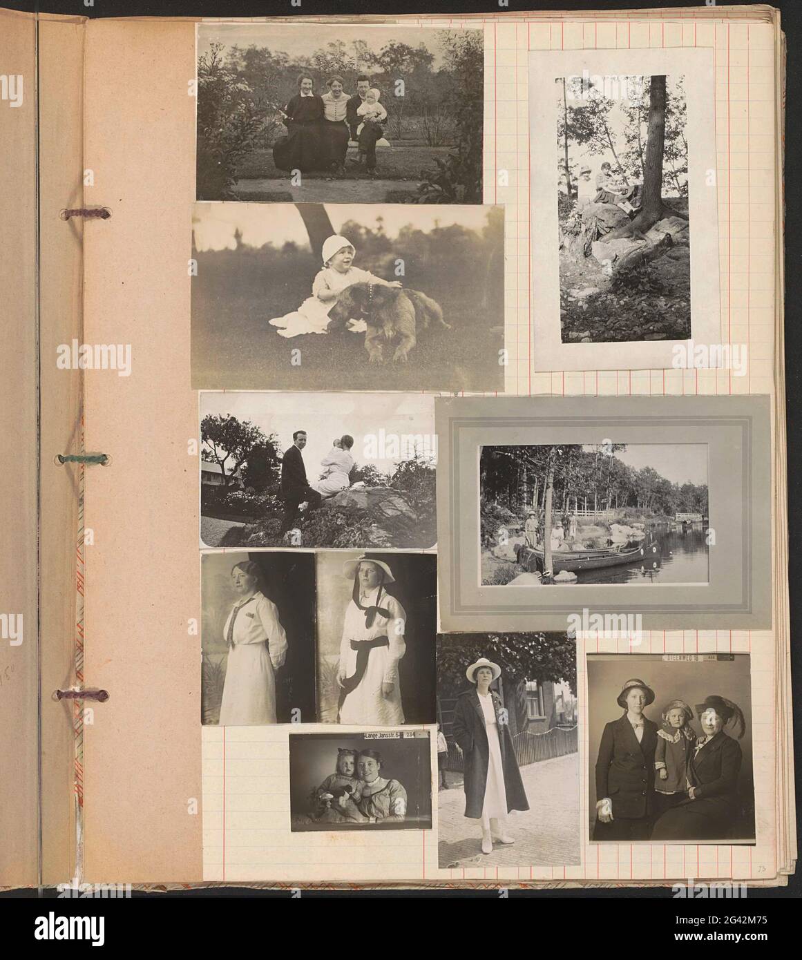 Portraits of unknown people. Album leaf with a portraits of adults and ...