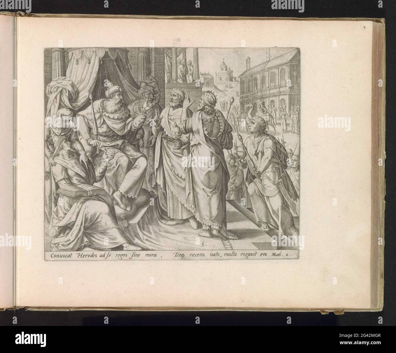 The three kings visit Herod; Youth of Christ; Thesaurus Novi Testamenti ...