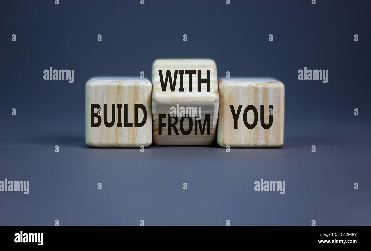 Build from or with you symbol. Turned the wooden cube and changed words ...