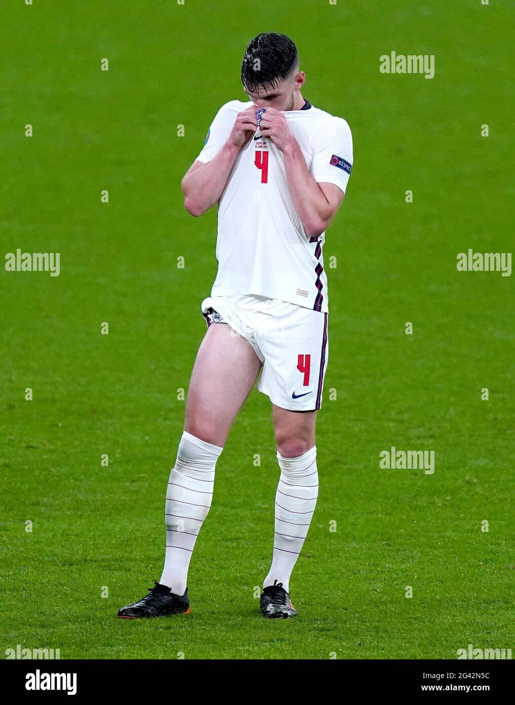 England's Declan Rice appears dejected during the UEFA Euro 2020 Group ...