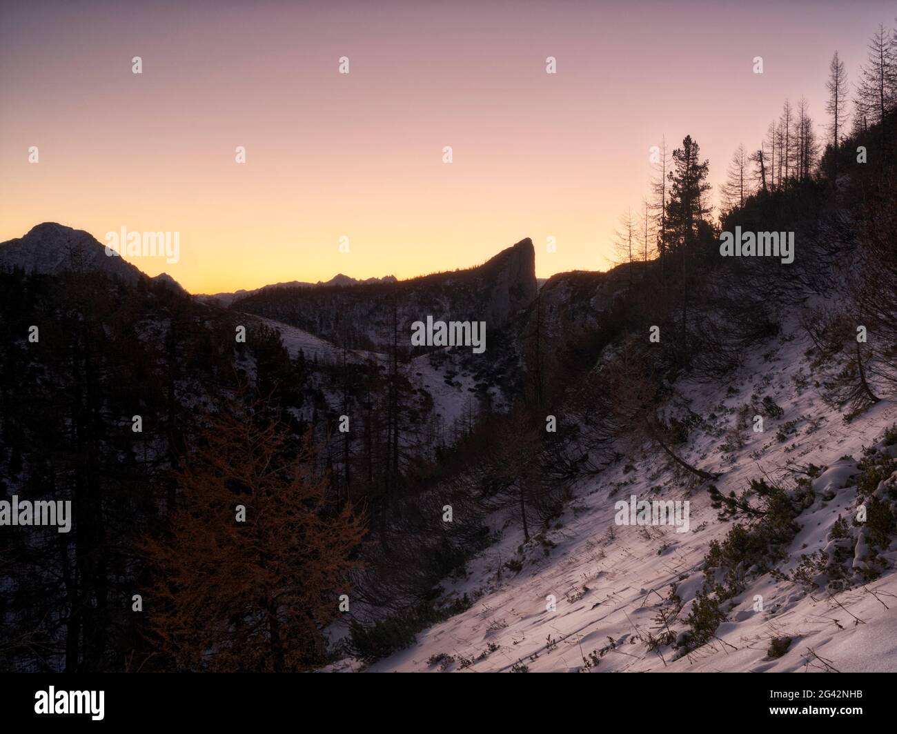 The Limestone Alps in the most beautiful morning light, view of the ...