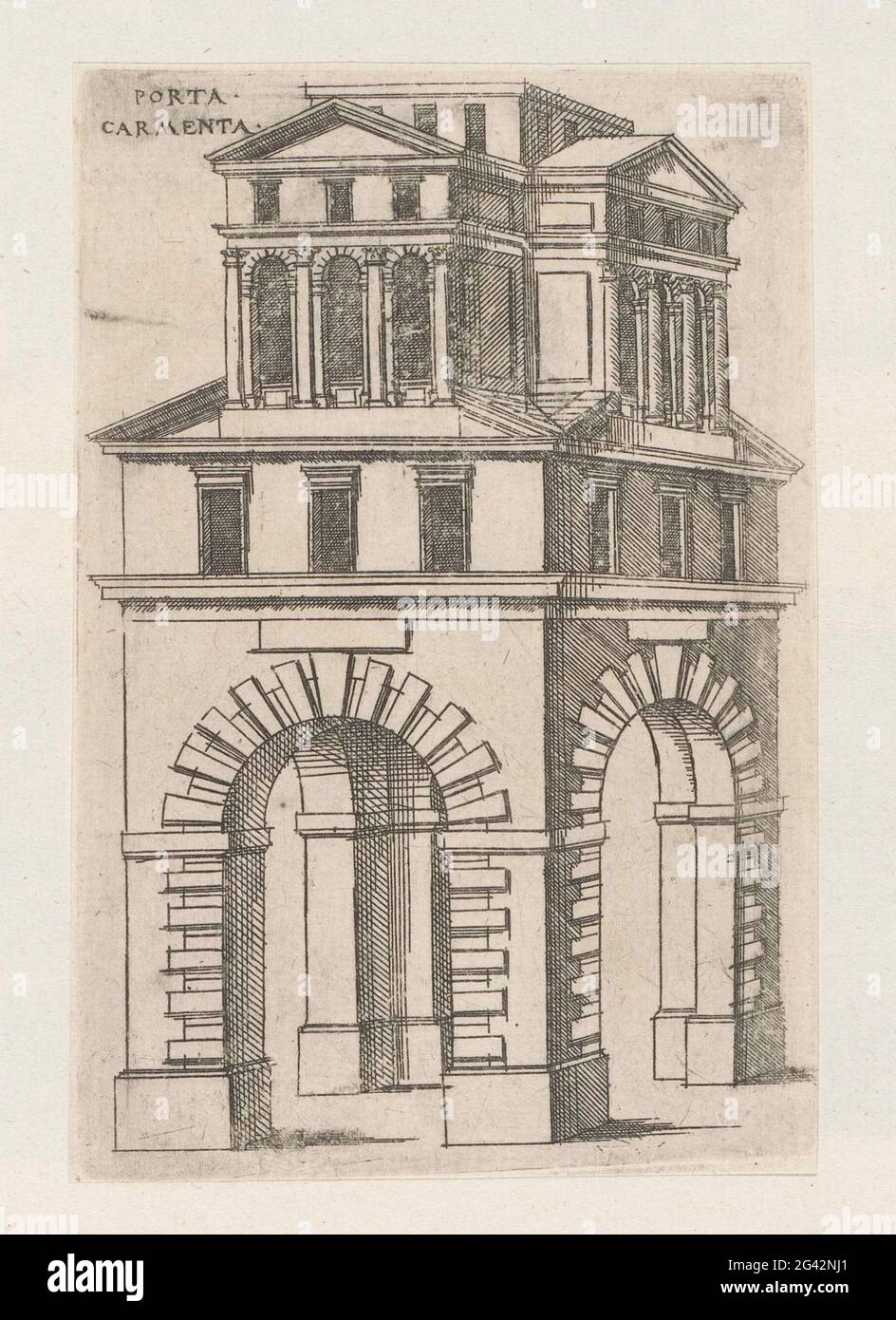 The Porta Carmentalis in Rome; Porta Carmenta; Livre des Edifes ...