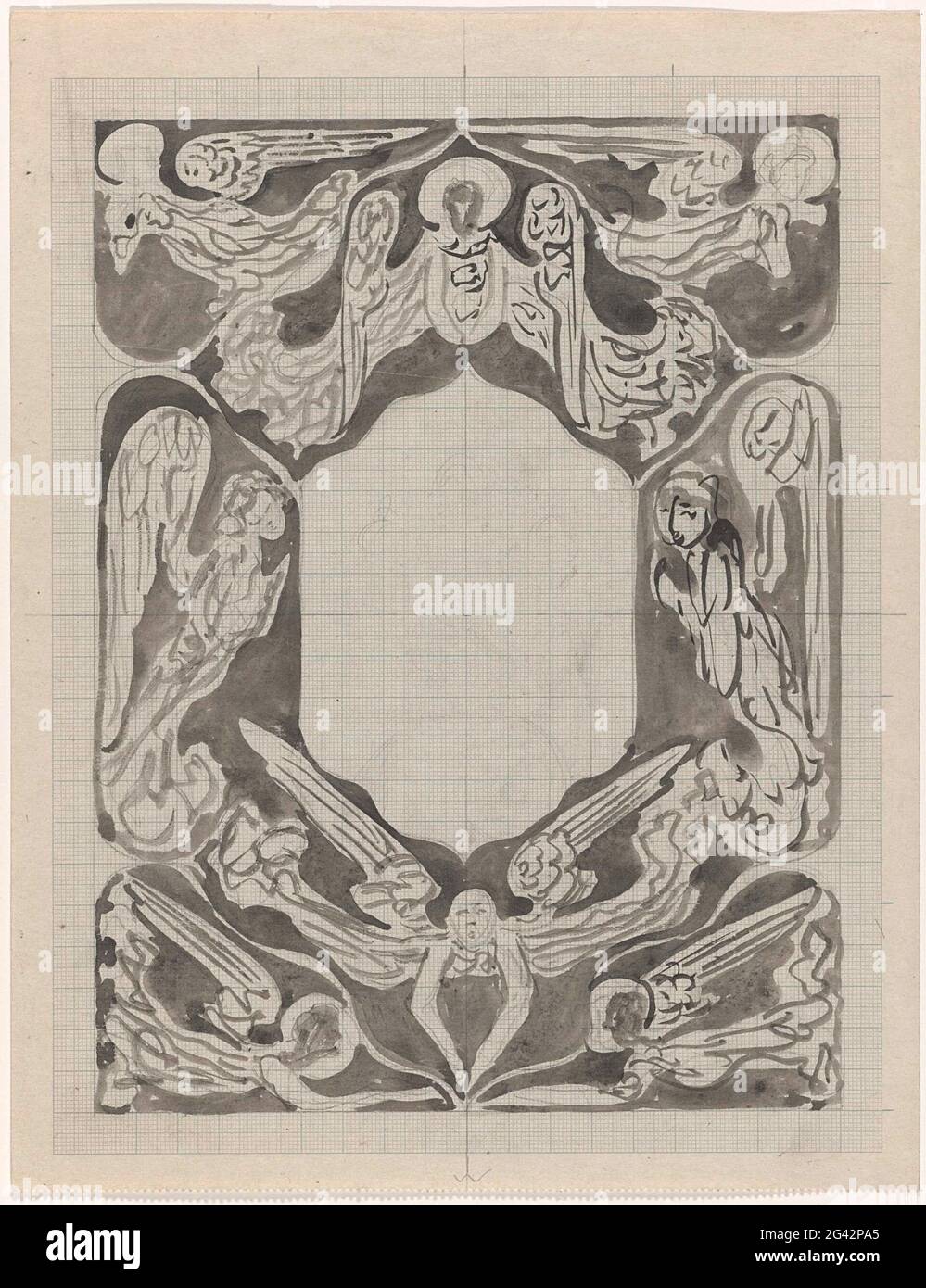 Decorative design with angels Stock Photo - Alamy