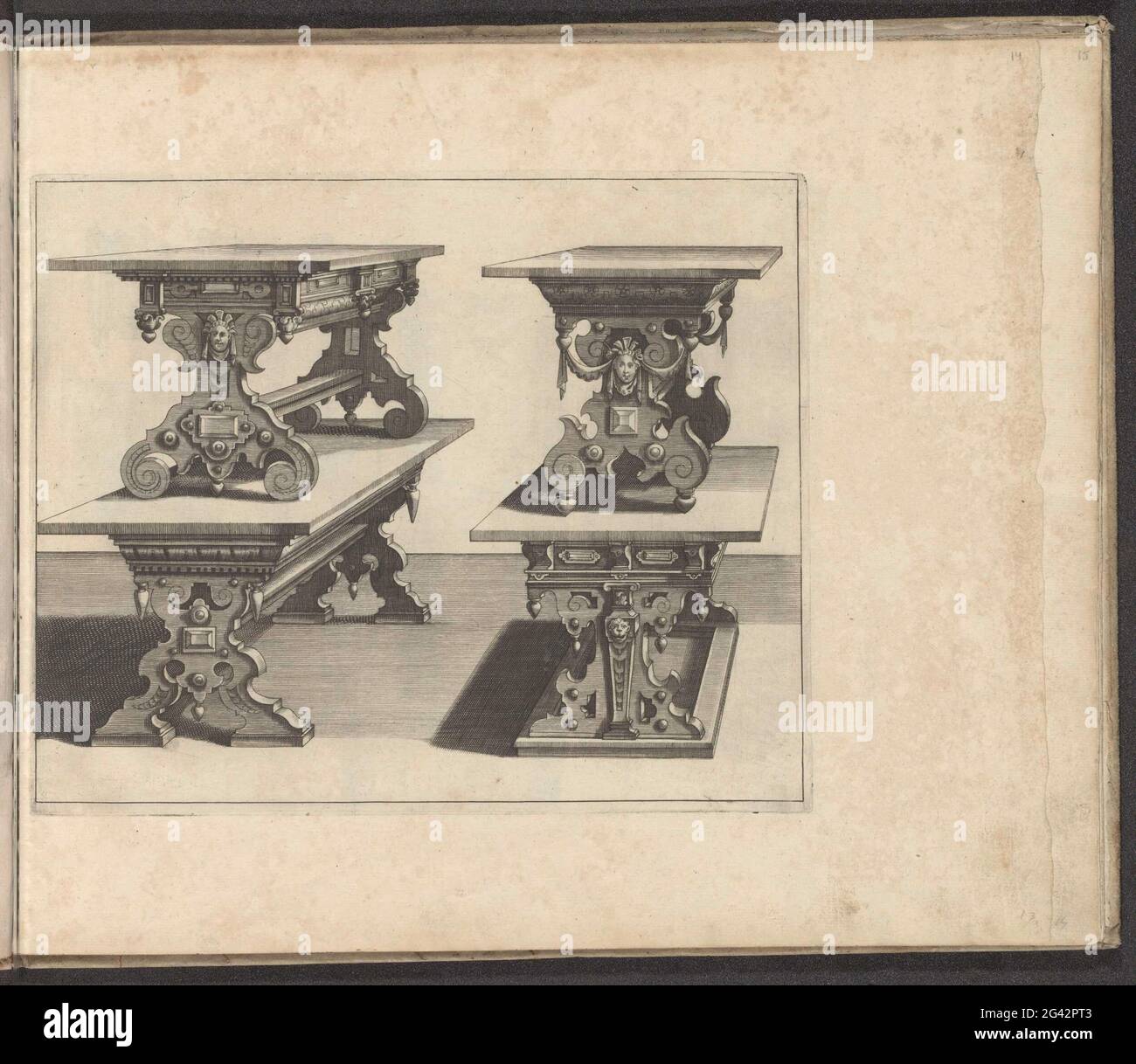 Four tables, stacked; Several school sweets / plusieurs Menuiseries ...